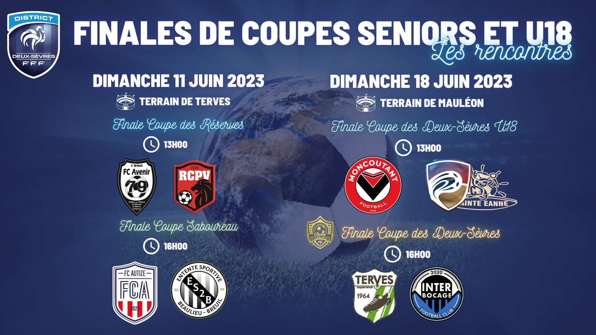 Lieux et horaires des matchs – DISTRICT DE FOOTBALL DES DEUX-SEVRES